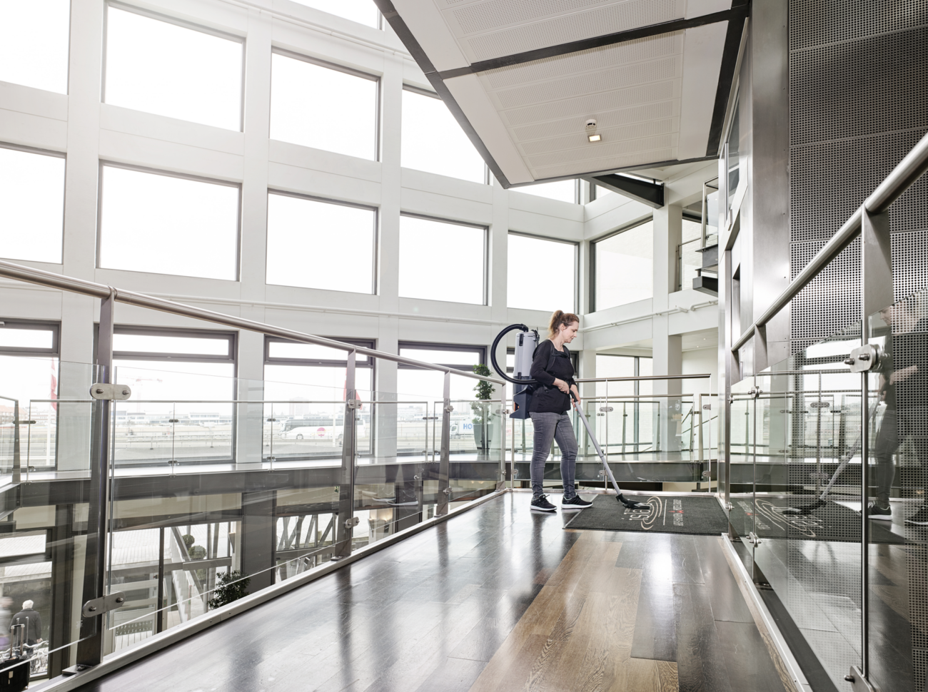 Nilfisk GD5 Battery Backpack vacuum that is battery powered