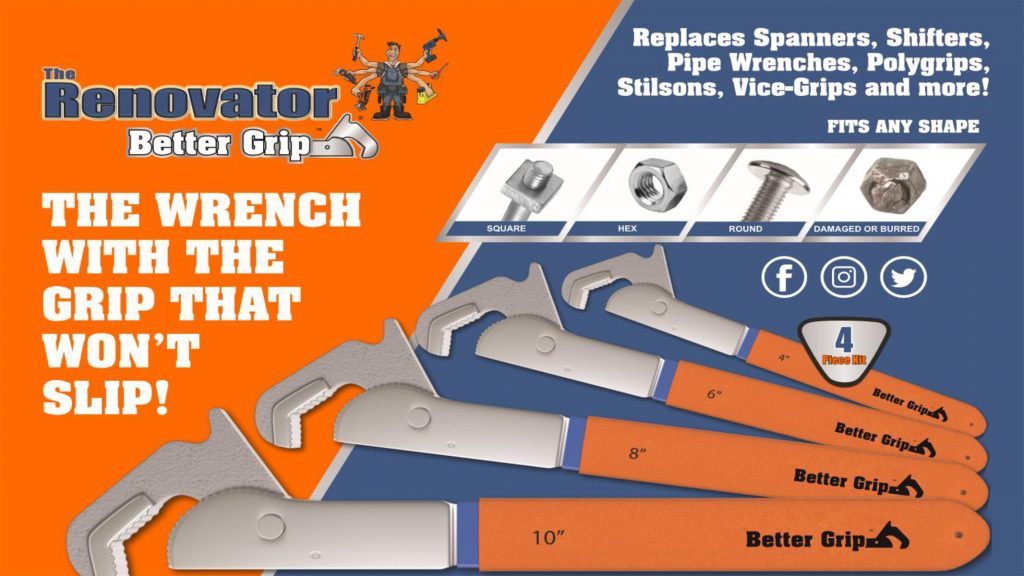 The Renovator Better grip Wrench 4 Piece Kit - Vacuum System