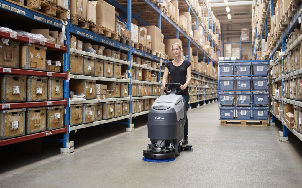Nilfisk SC401 Electric Powered Walk Behind Scrubber Dryer